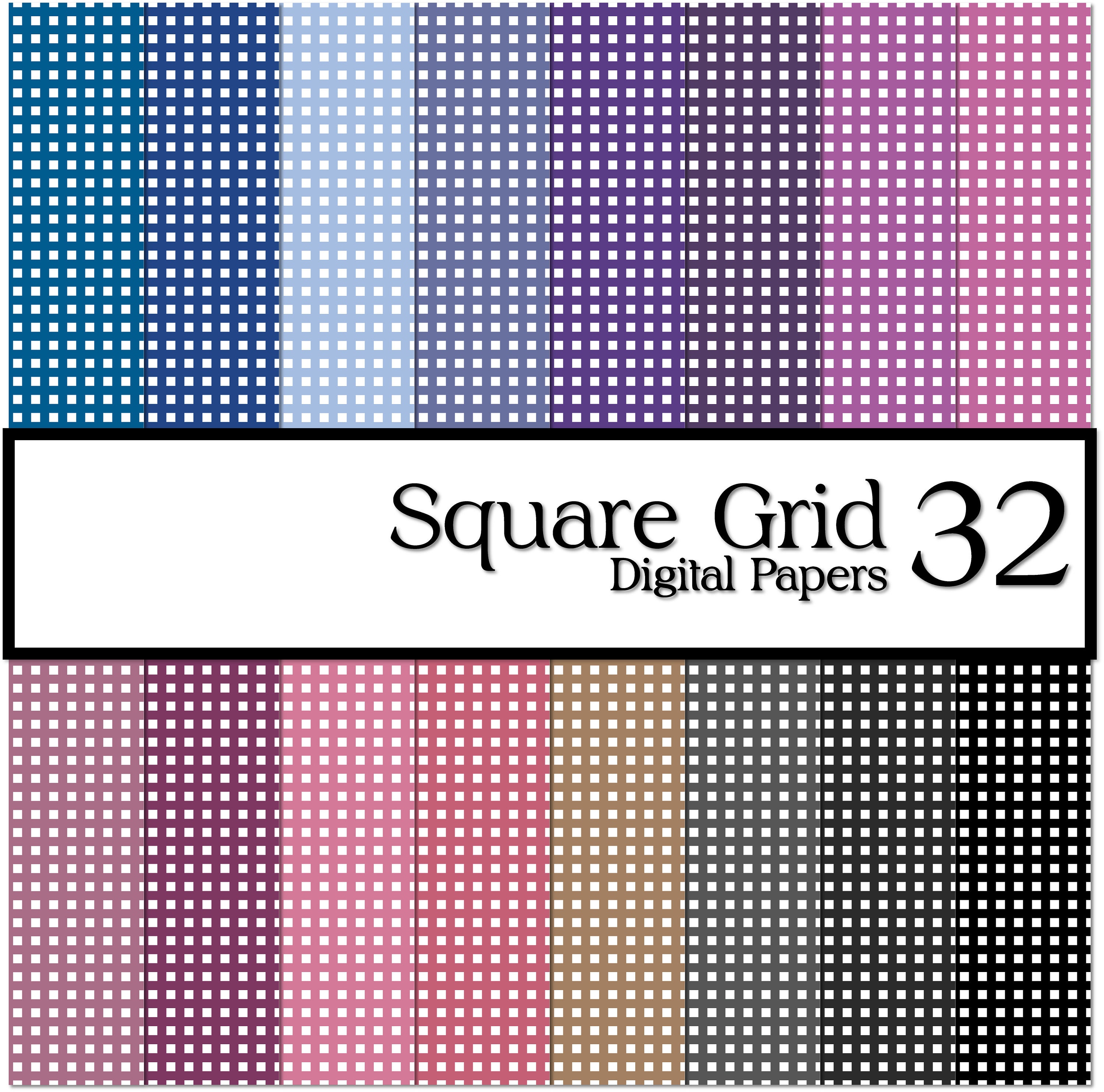 32 Square Grid Lines Patterned Digital Scrapbook Papers for - Etsy
