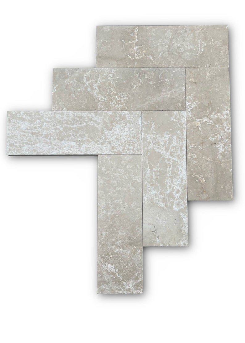 Botticino Herringbone Honed Marble Wall & Floor Tiles SAMPLE - Etsy
