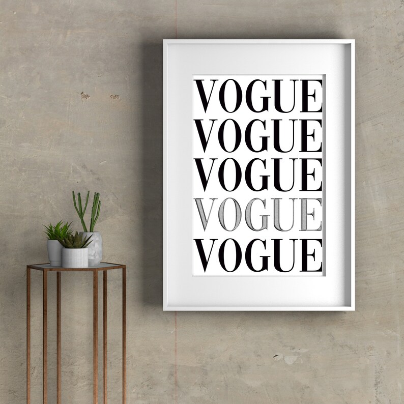 VOGUE Fashion Style Typography Graphic Design Photo Wall - Etsy