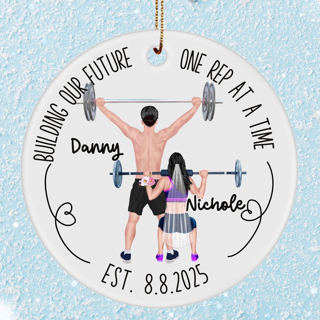 Personalized Gym Couple Wedding Ornament: Fitness Lover Gift - Etsy