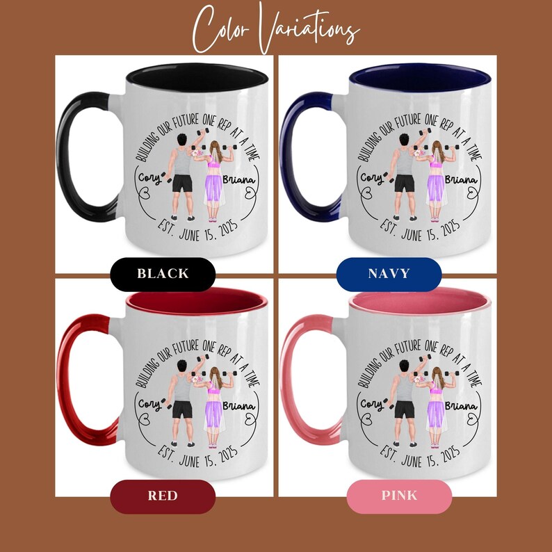 Personalized Fitness Couple Mug, Gym Wedding Gift - Etsy