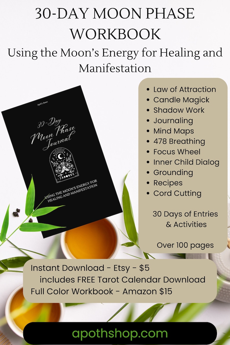 Moon Phase Workbook With Over 100 Pages of Prompts, Exercises, Recipes ...