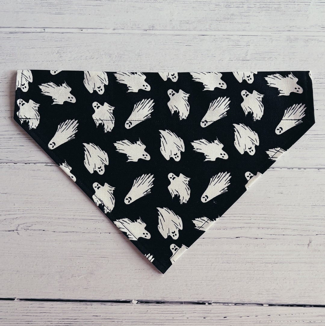 Ghosts on Black Background GLOW in the Dark Bandana Cotton Over the ...