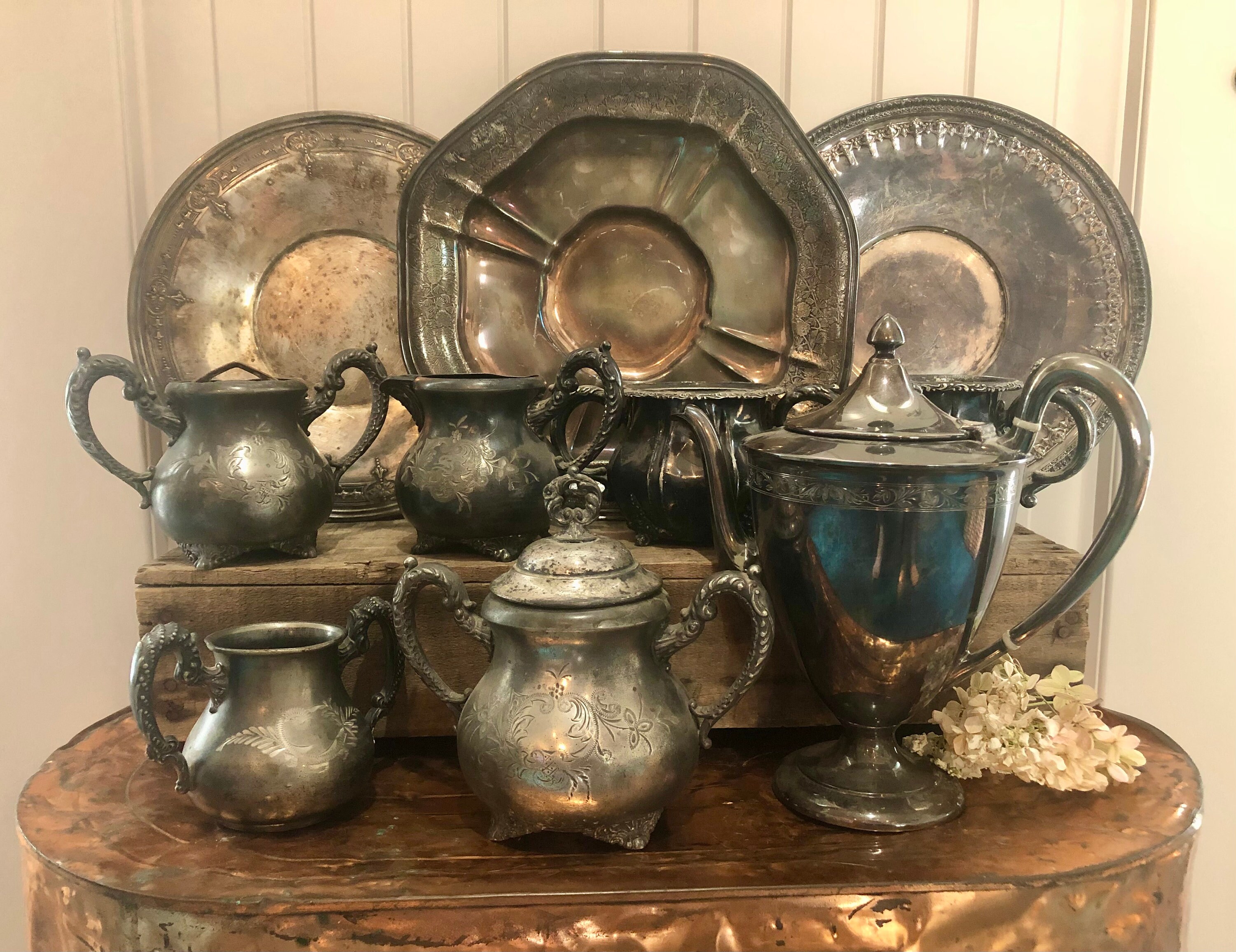 Vintage 10-piece Mixed Set of Silver Plated Serveware - Etsy