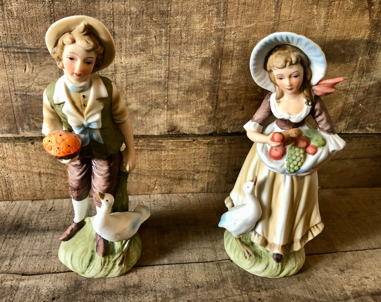 Vintage 1940s "lefton" Matching Figurines Harvest Boy and Girl With ...