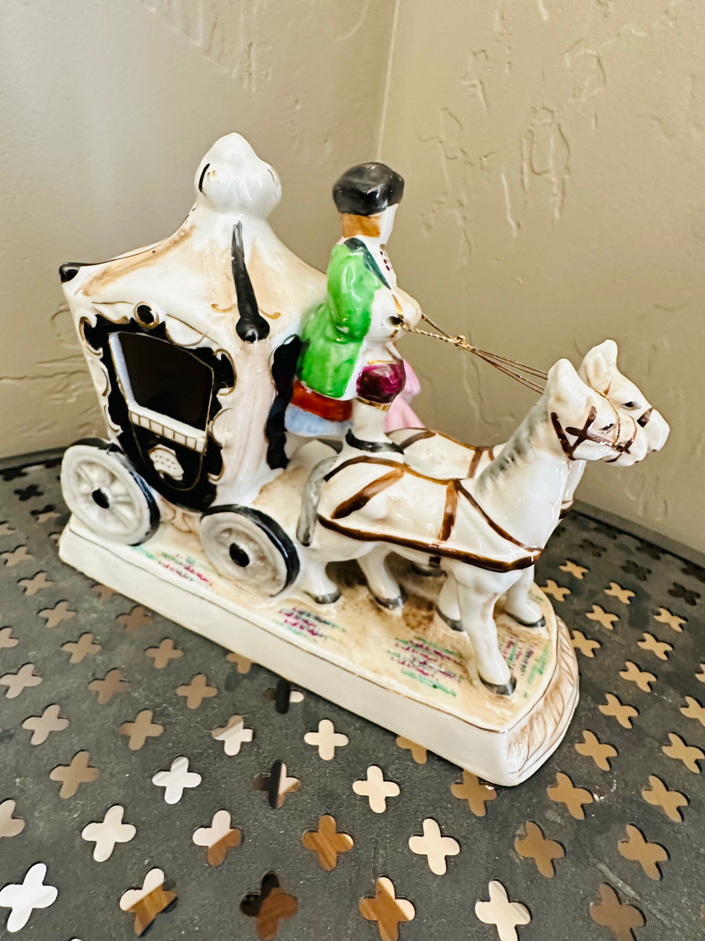 Vintage Porcelain Figurine Made in Occupied Japan Coach With Driver and ...