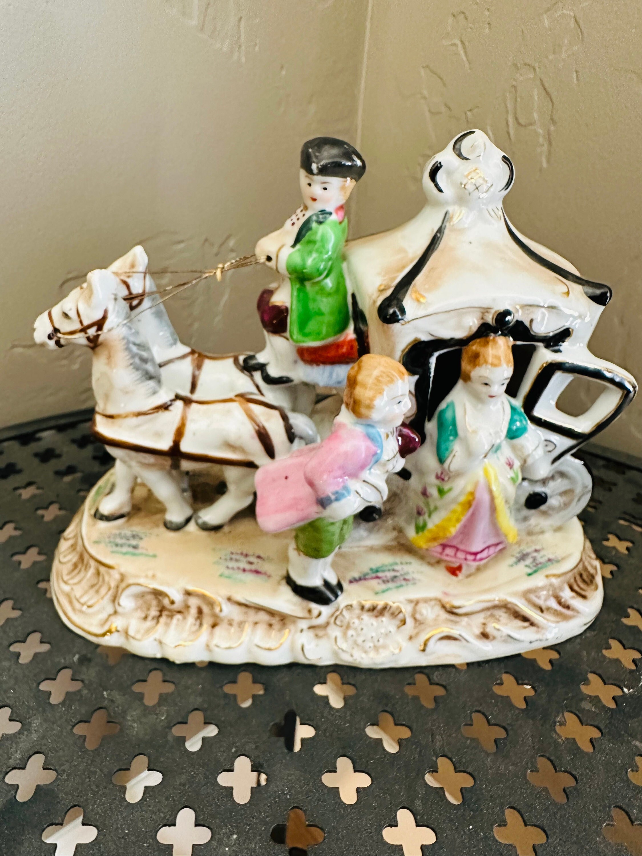 Vintage Porcelain Figurine Made in Occupied Japan Coach With Driver and ...