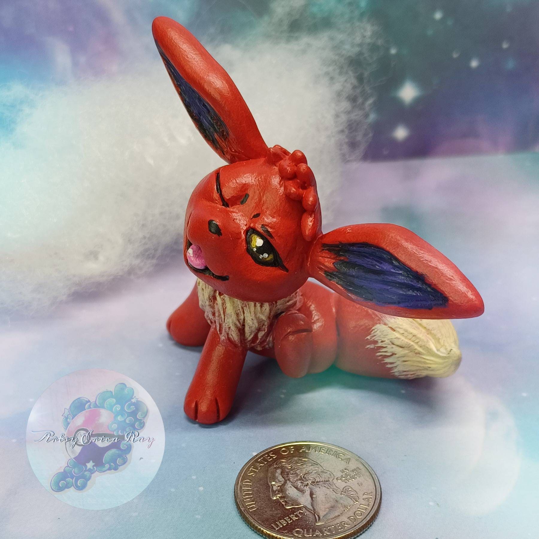 Red Eevee Figurine - Etsy