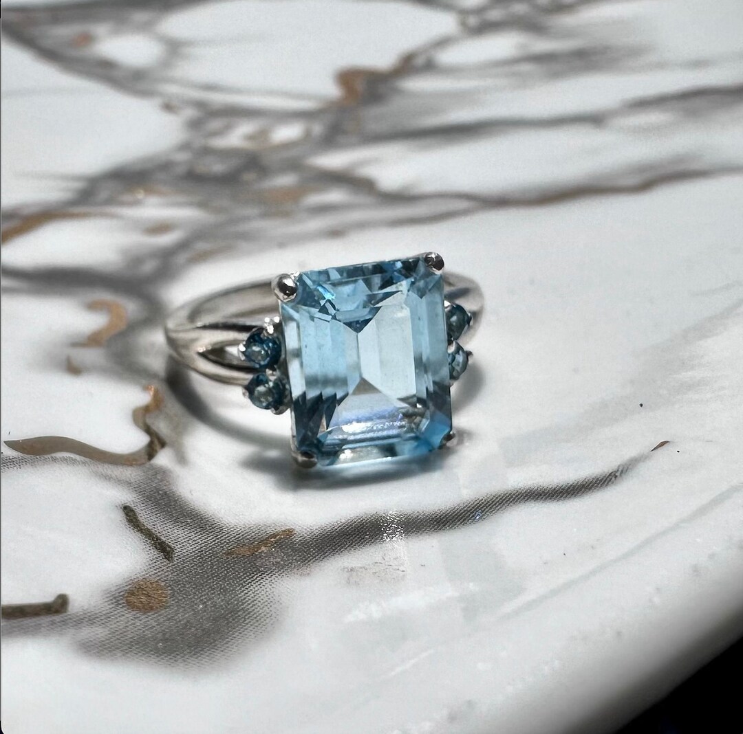 Kelsea Ring Sky Blue and London Blue Topaz Emerald Cut Sterling Silver ...