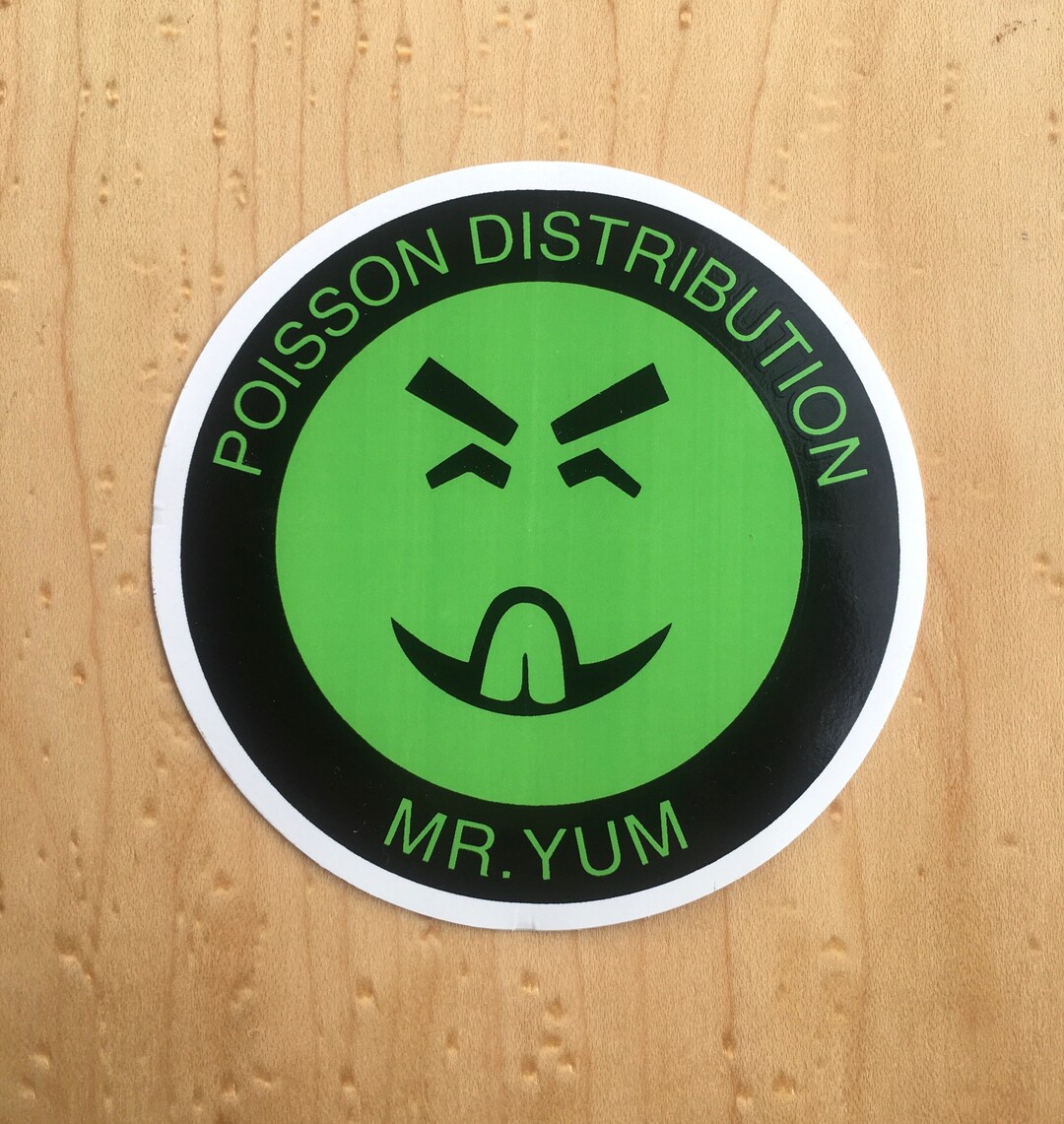 MR. YUM Sticker 3.5” Round Green and Black on White Vinyl, Durable ...