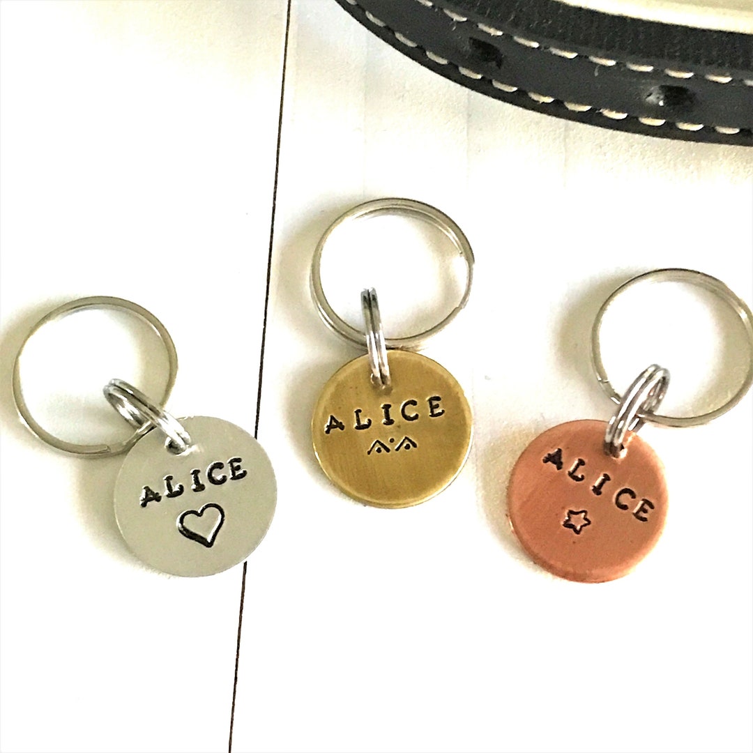Small Pet Tag, Custom Pet Tag, Hand Stamped Pet Tag, Pet ID Tag, Dog ...