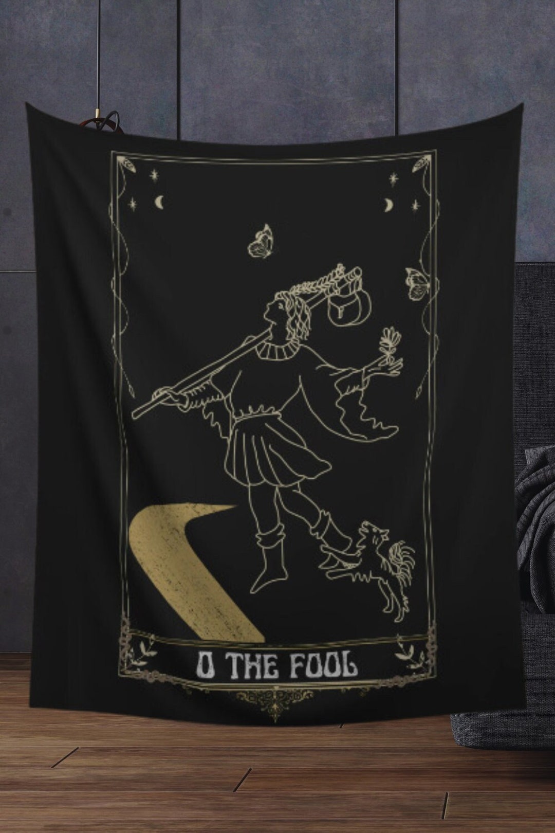 The Fool Major Arcana Tarot Card Gothic Tapestry | 100% Polyester ...