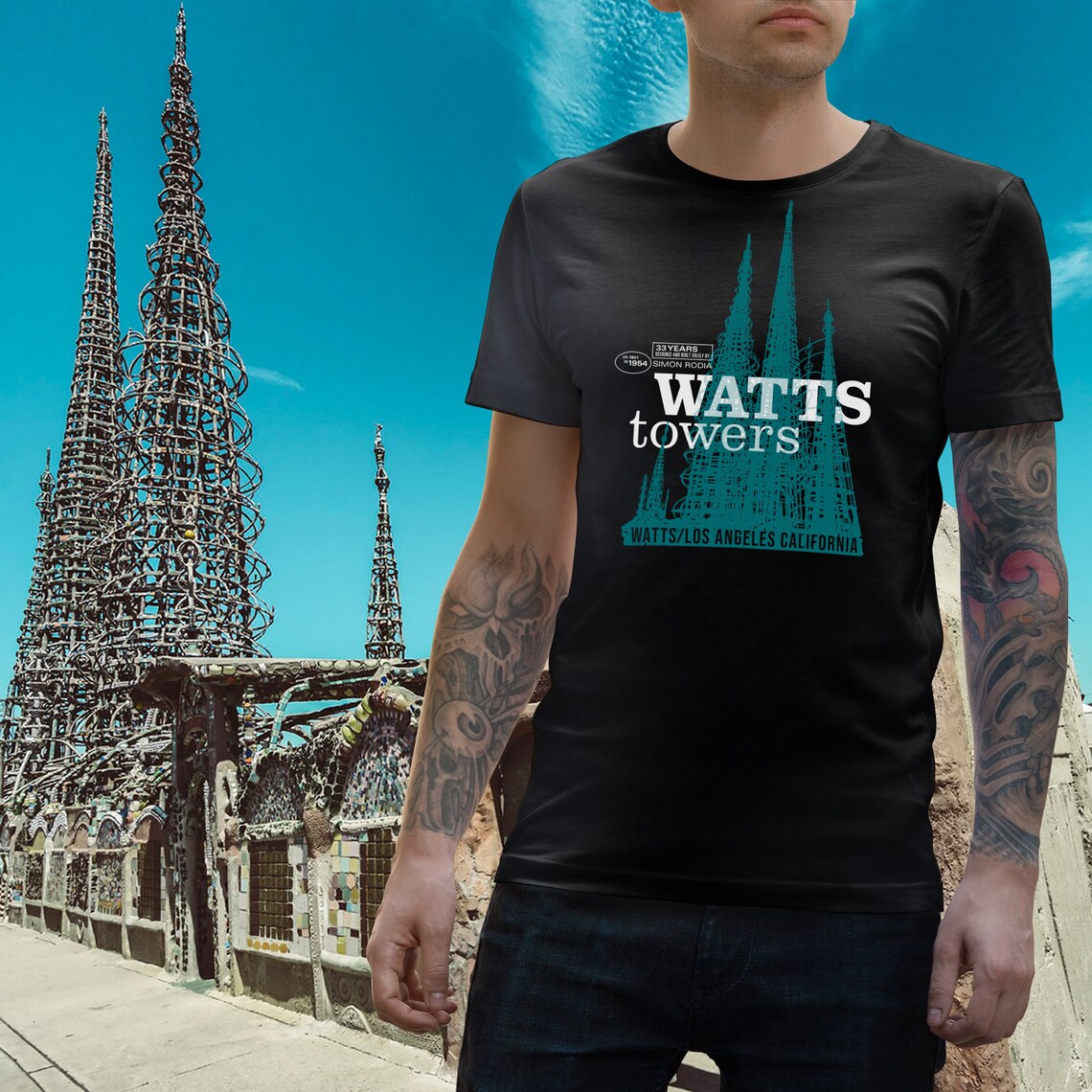 Watts Towers T-shirt - Etsy