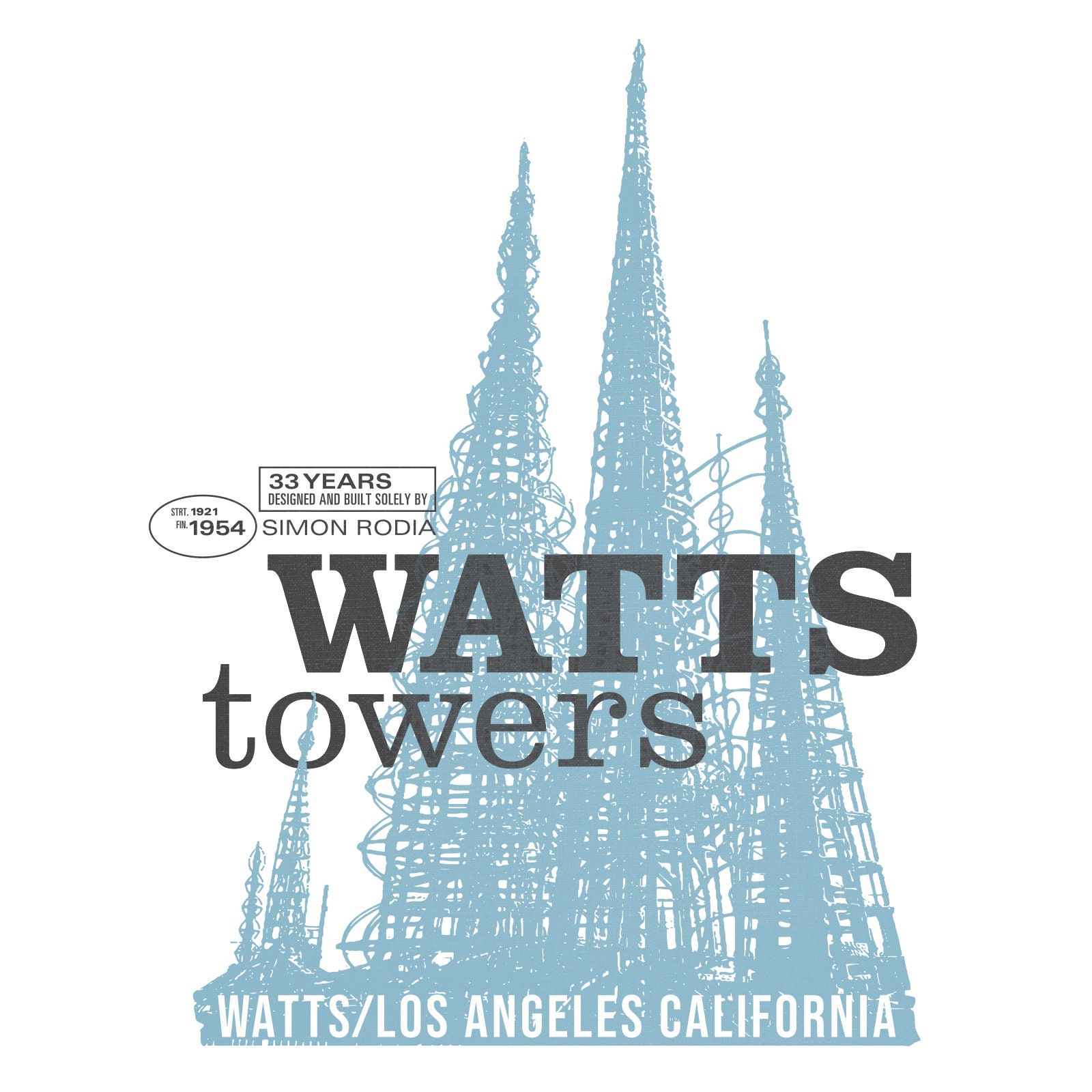 Watts Towers T-shirt - Etsy