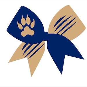 Claw Navy and Gold Cheerbow - Digital File Only - Cheerbow Sublimation ...