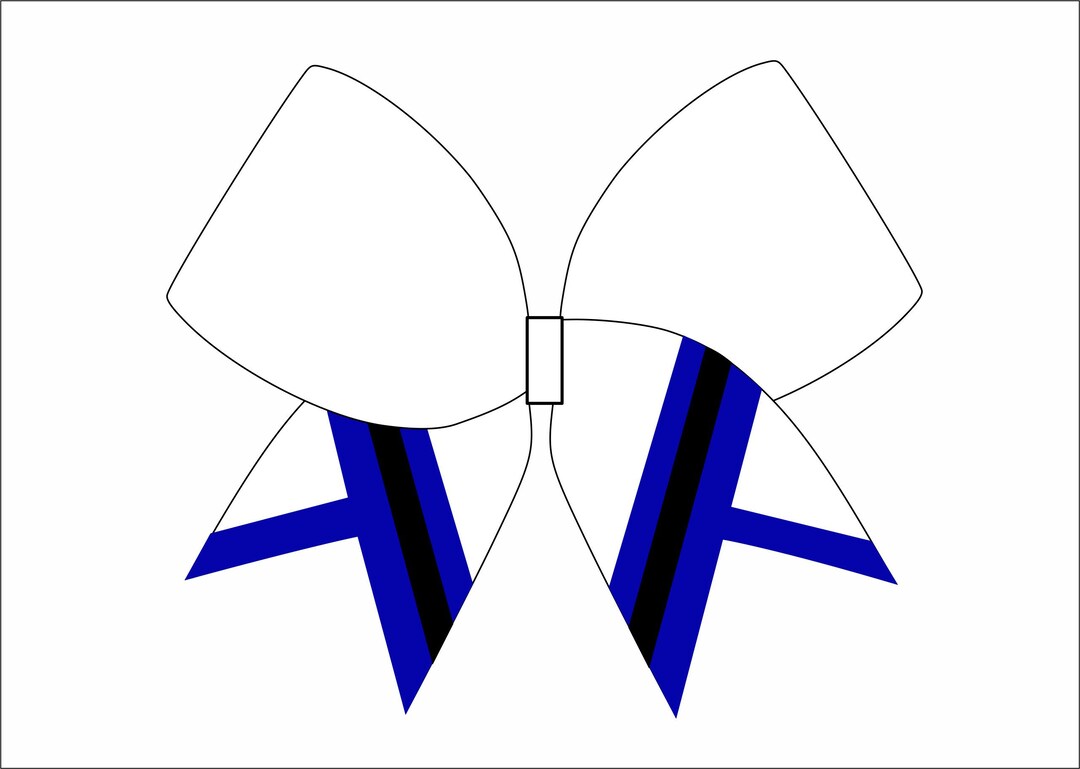 White and Royal Blue Tails Cheerbow File - Digital File Only - Cheerbow ...