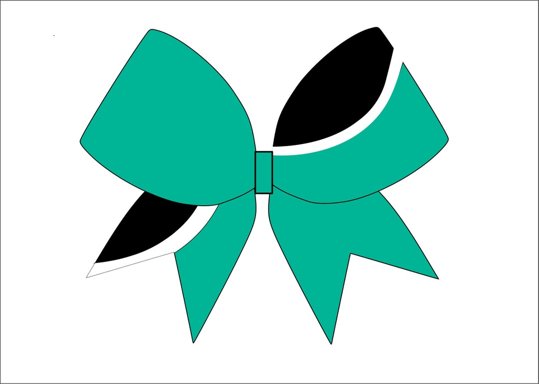 Teal Black Cheerbow File - Digital File Only - Cheer Bow Sublimation ...