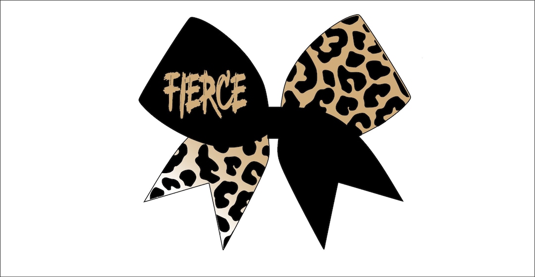 FIERCE Gold and Black Cheetah Print Cheerbow Template - Digital File ...