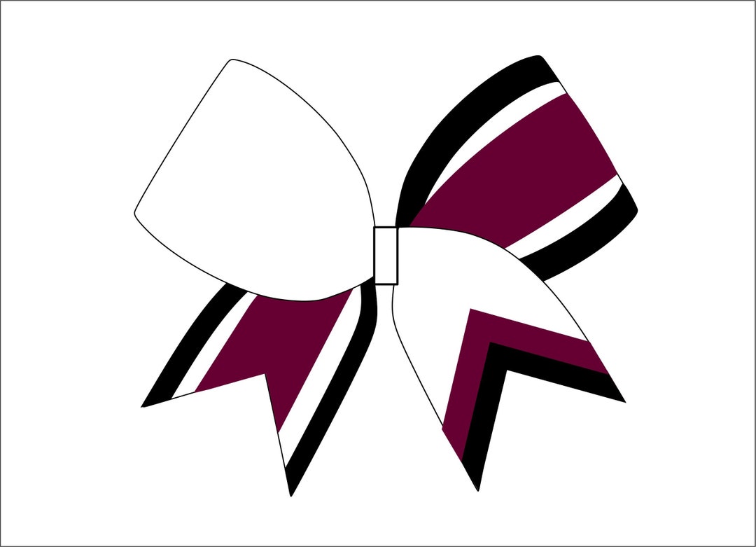 Maroon and Black Cheerbow - Digital File Only - Cheerbow Sublimation ...