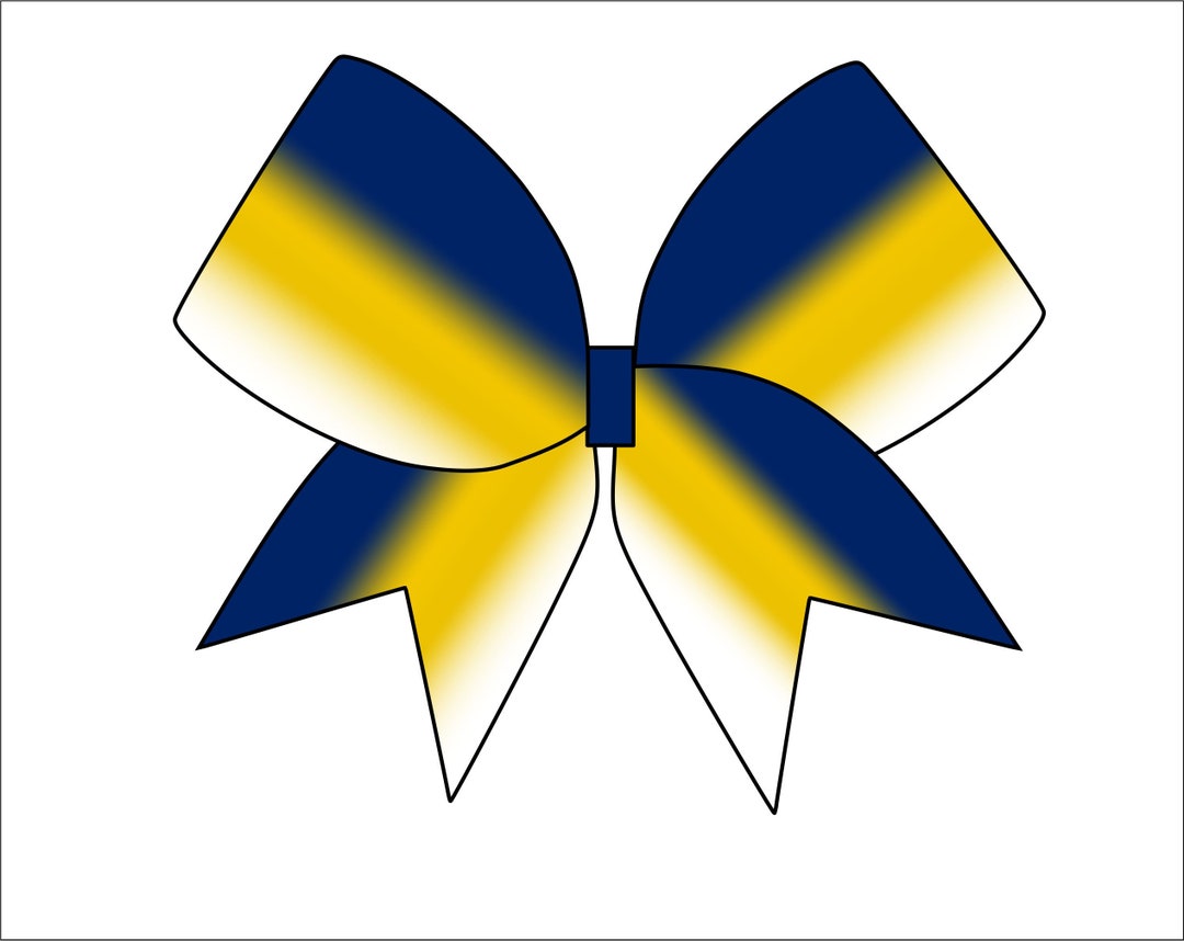 Navy Blue and Yellow Cheer Bow Template Digital File Only - Etsy