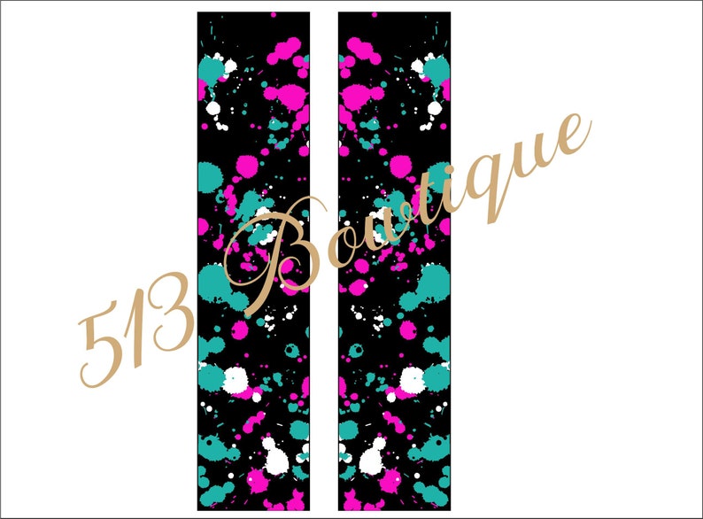 Paint Splatter Teal Pink Cheerbow Pattern - Digital File Only ...