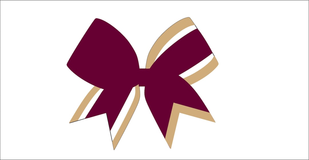 Maroon and Gold Cheer Bow Digital File Only Cheer Bow - Etsy