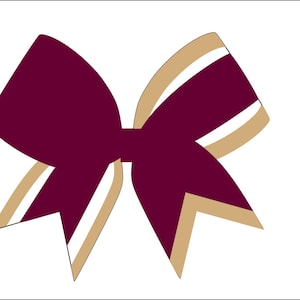 Maroon and Gold Cheer Bow Digital File Only Cheer Bow - Etsy