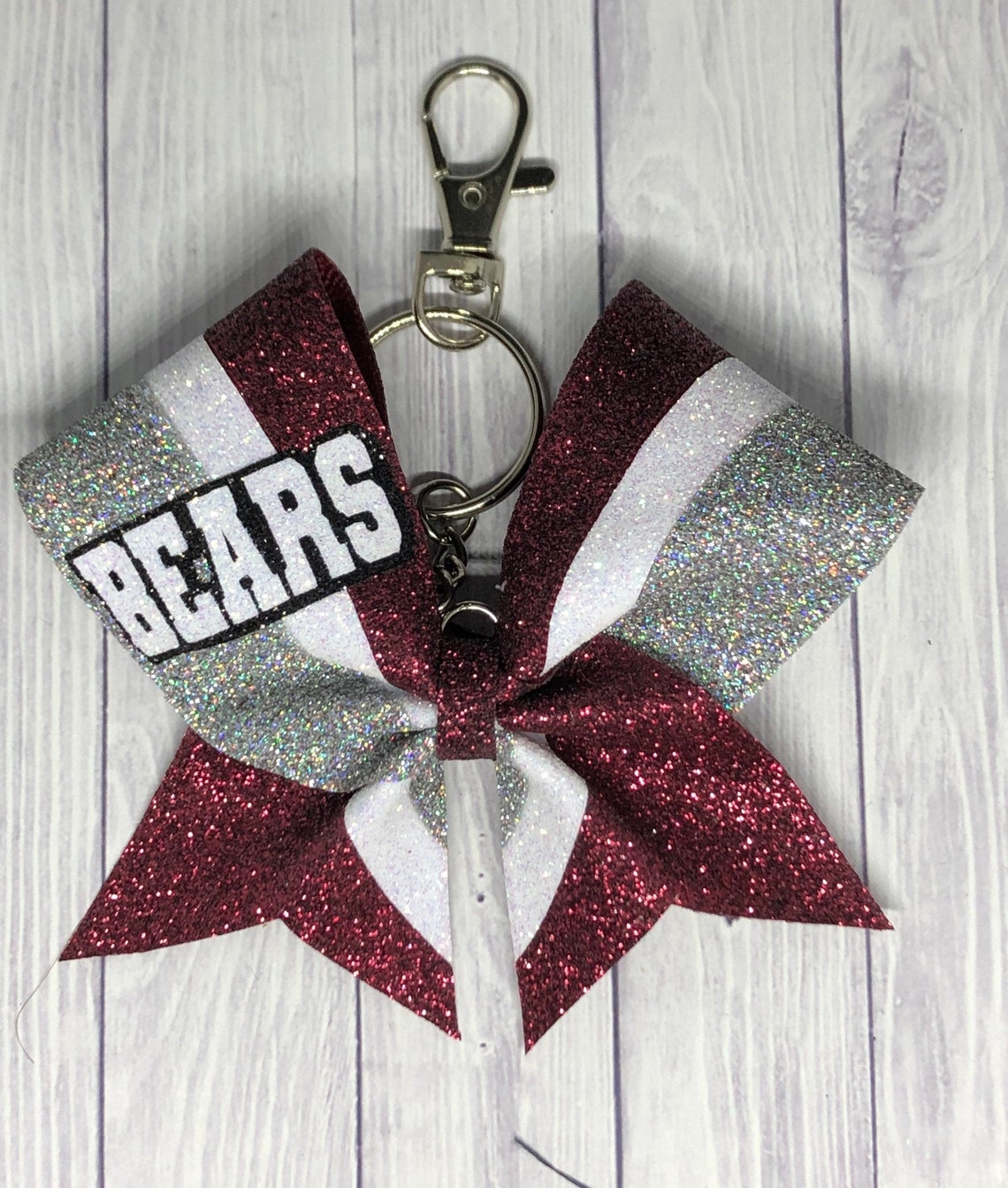 Mini Cheer Bow Keychains Tri-Color | Etsy