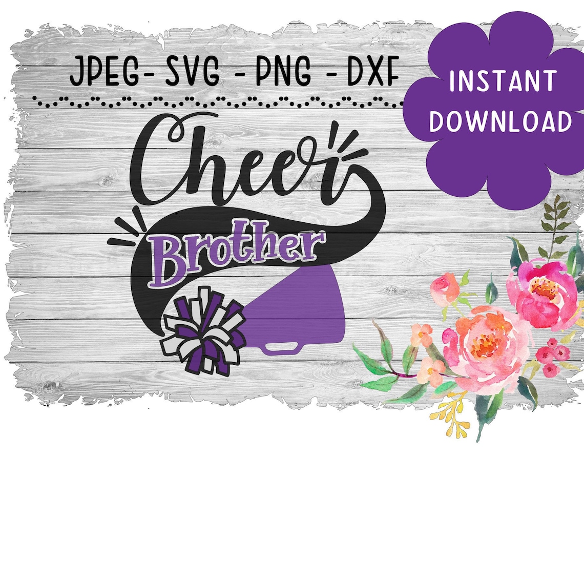 Cheer Brother Shirt Template SVG PNG Jpeg DXF Digital | Etsy