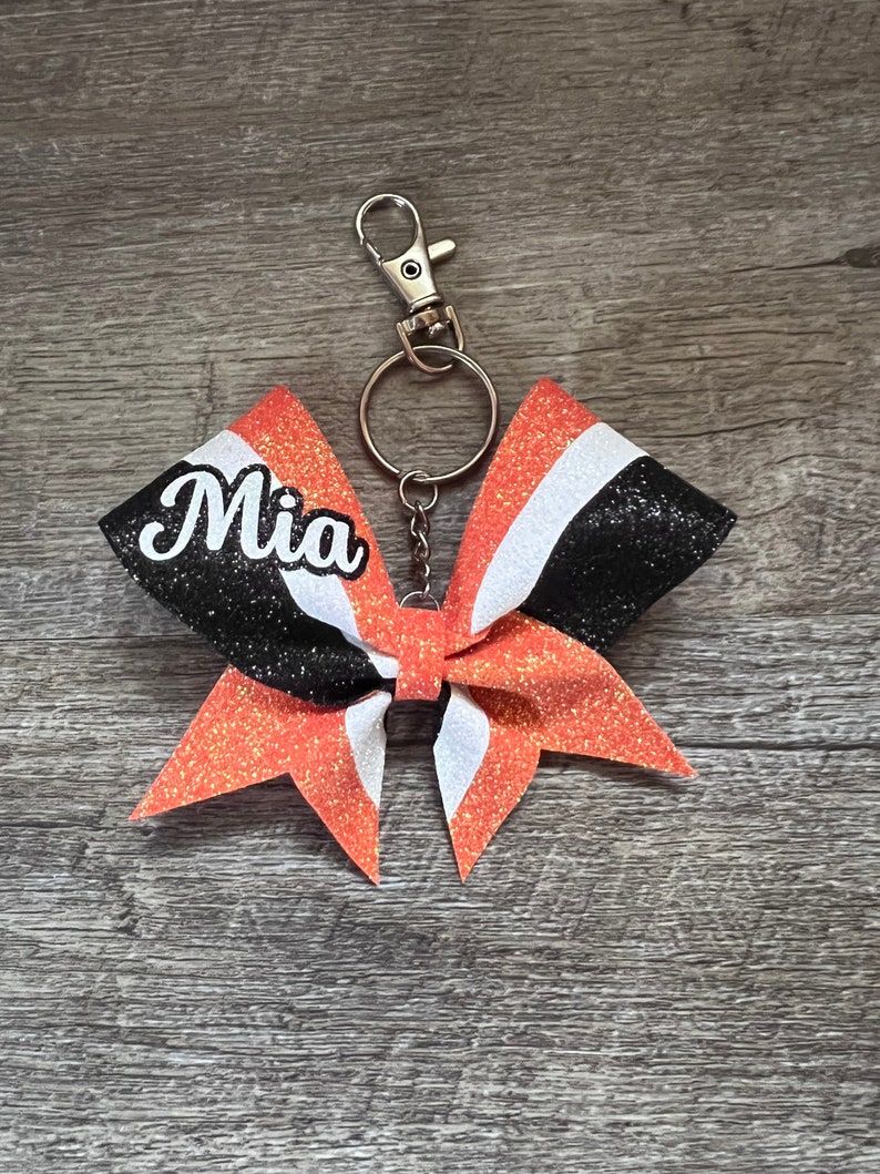 Mini Cheer Bow Keychains Tri-color - Etsy