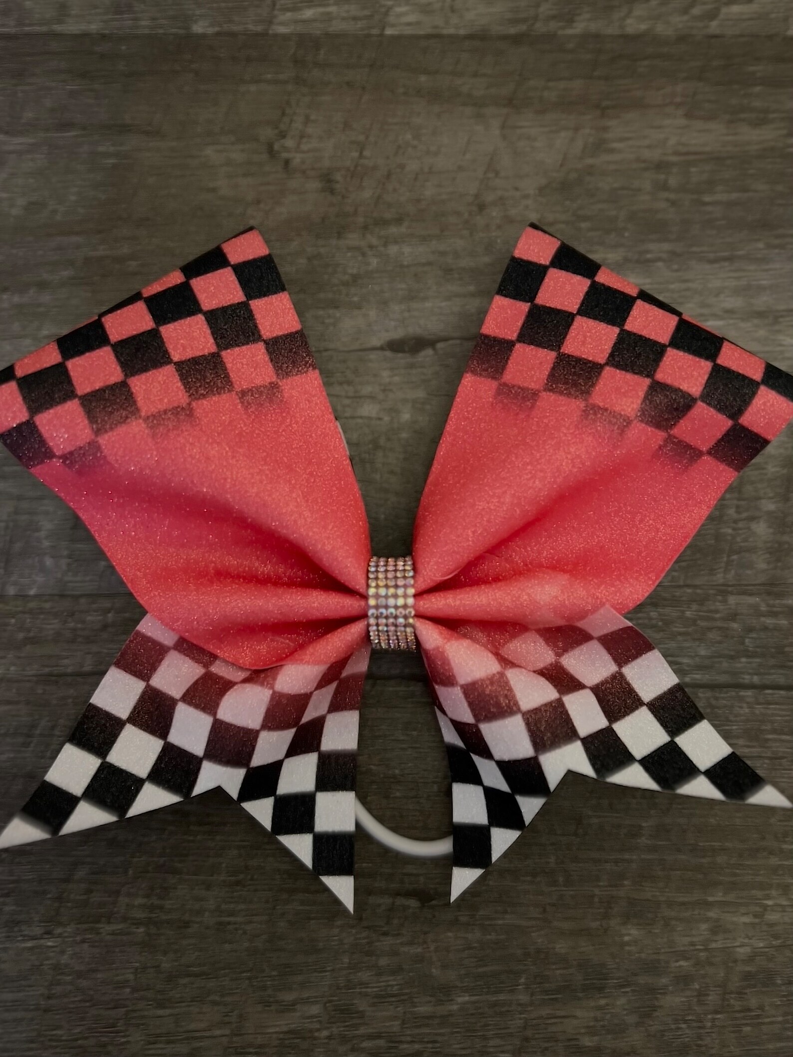 Neon Pink Checkered Cheerbow Template - Digital File Only - Neon Pink ...