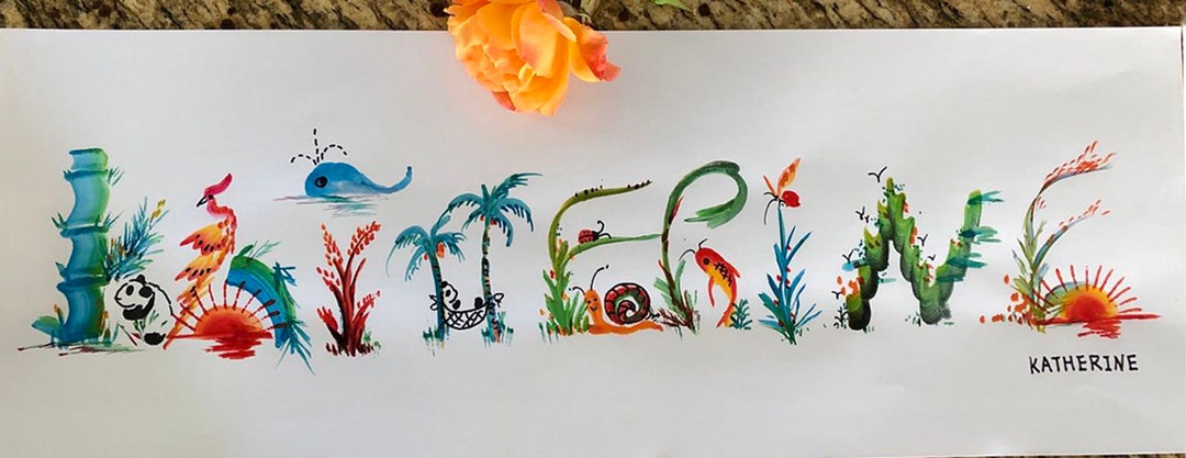 Customized Name Painting - Etsy