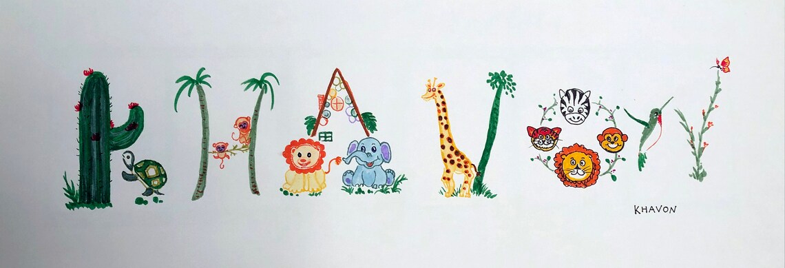 Customized Name Painting - Etsy