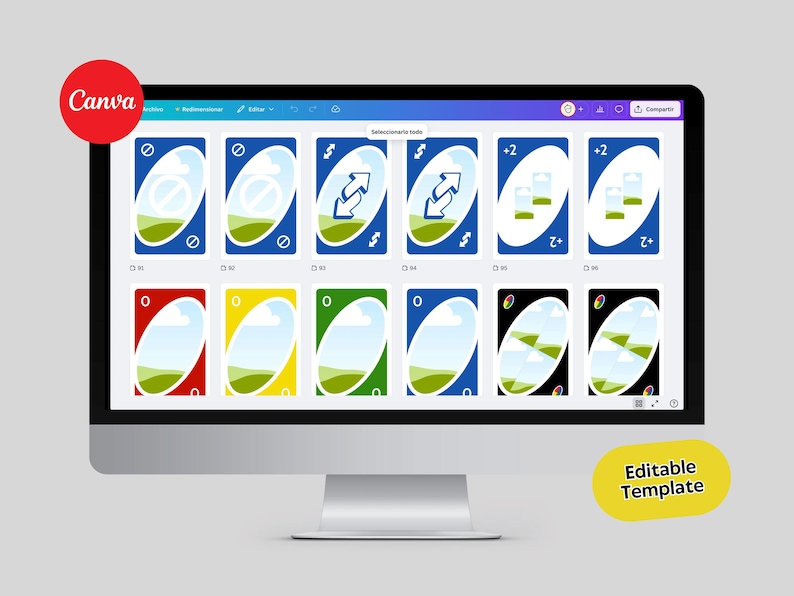 Editable Game Card Template | Canva FREE Custom Deck | Printable Family ...