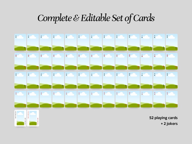 Editable Playing Card Template, Canva Printable Poker Deck ...
