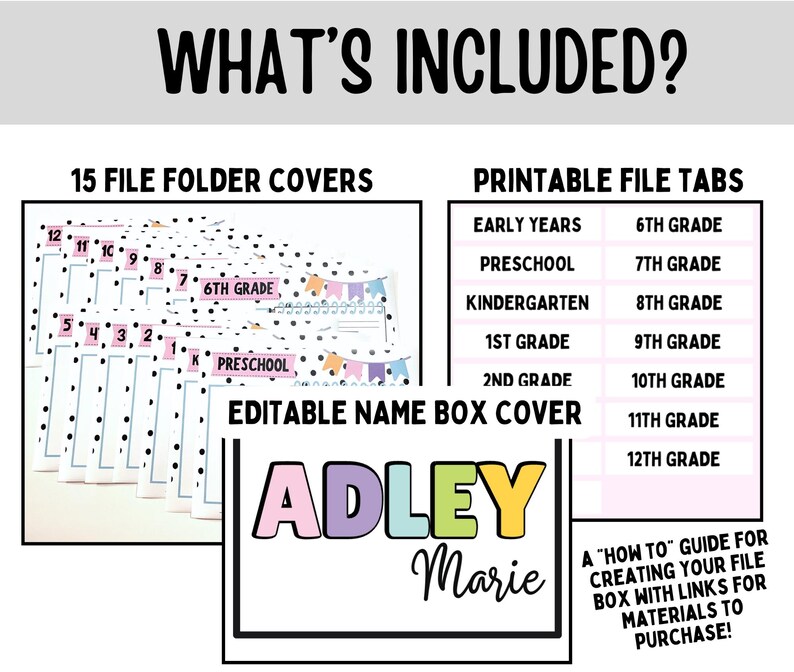 Editable School Memory Box: Polka Dot Theme (digital Download) - Etsy