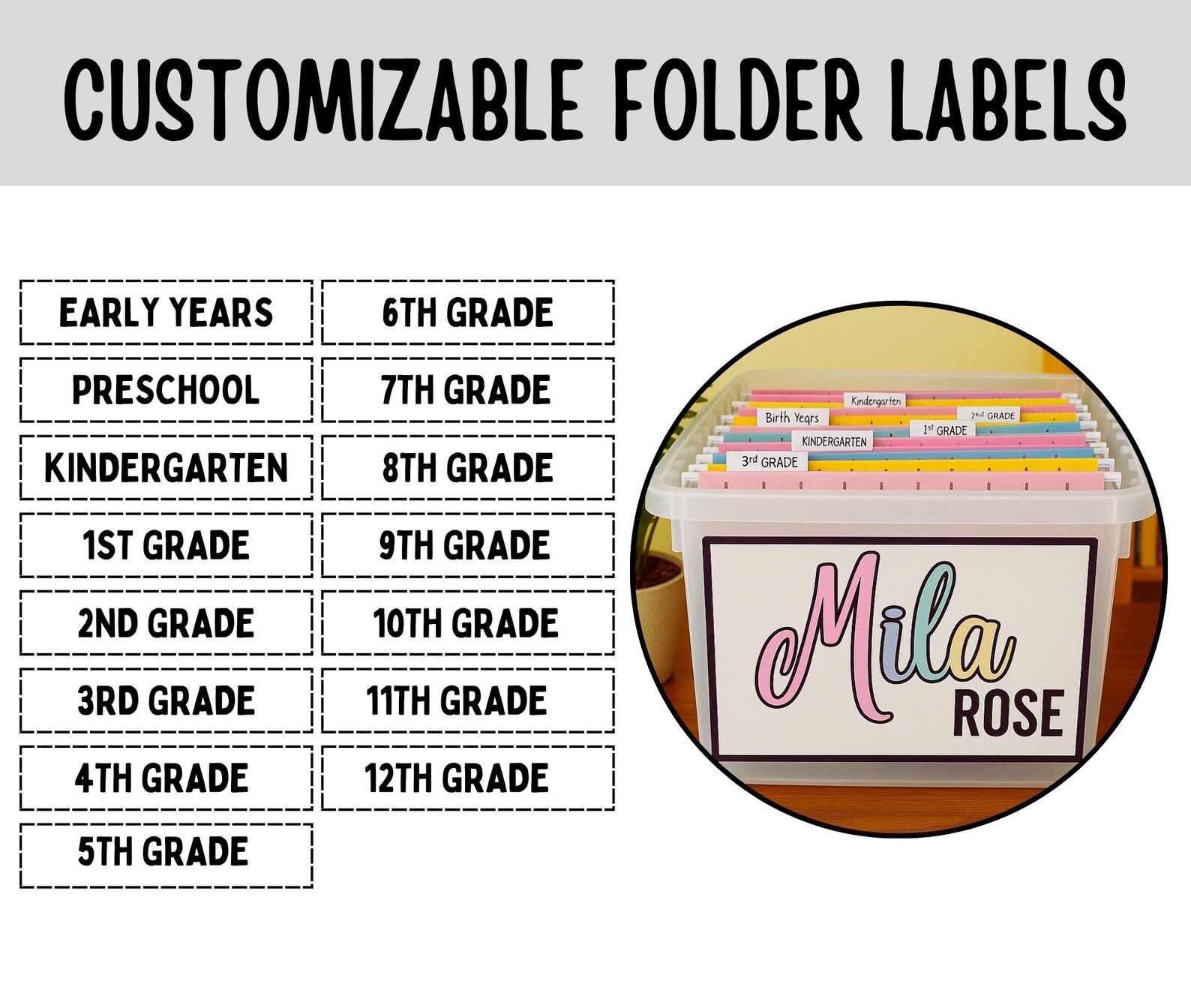 Editable School Memory Box: Printable File Folder Labels (digital ...