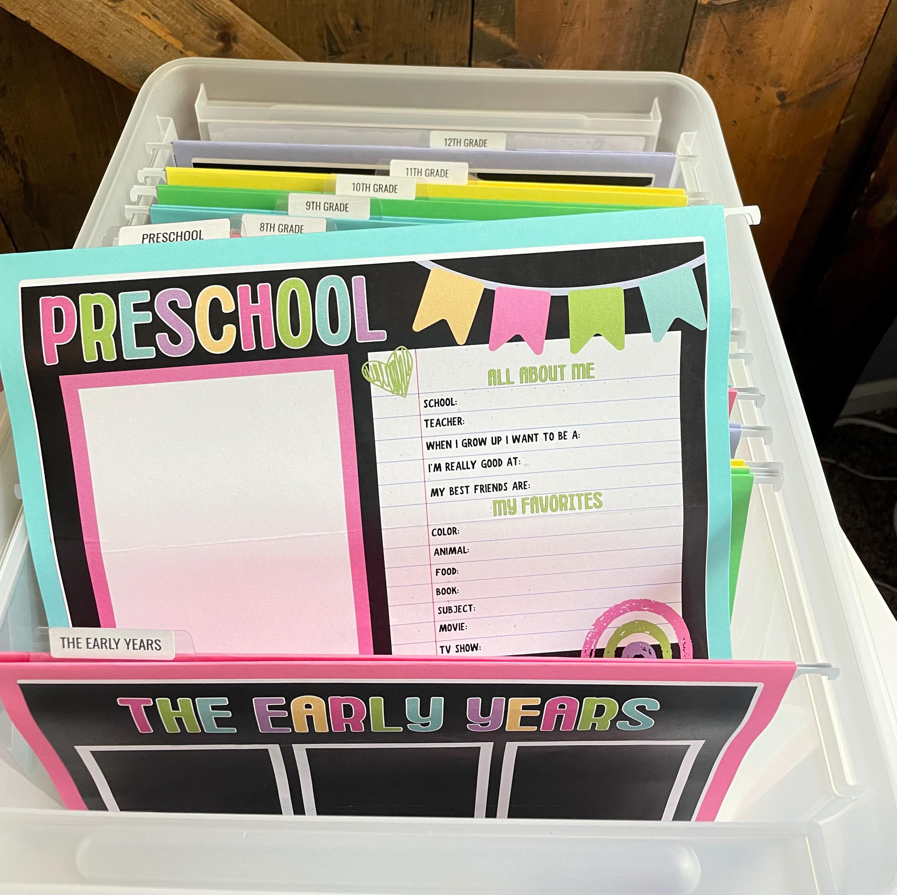 School Memory Box Kit: Printable File Folder Labels (digital Download ...