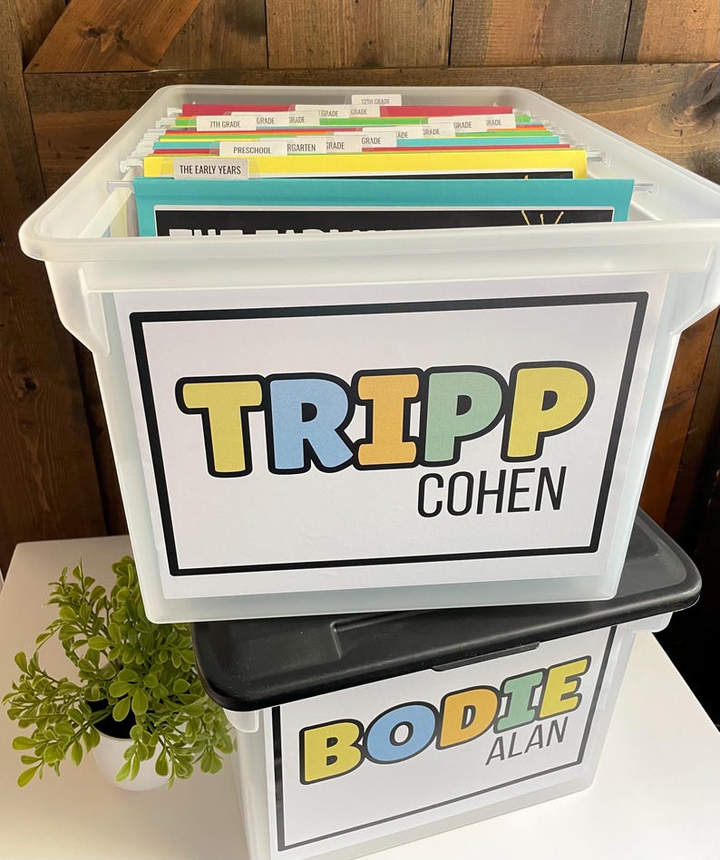 School Memory Box Kit: Printable File Folder Covers (digital Download ...