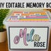 Editable School Memory Box: Printable File Folder Labels (digital ...