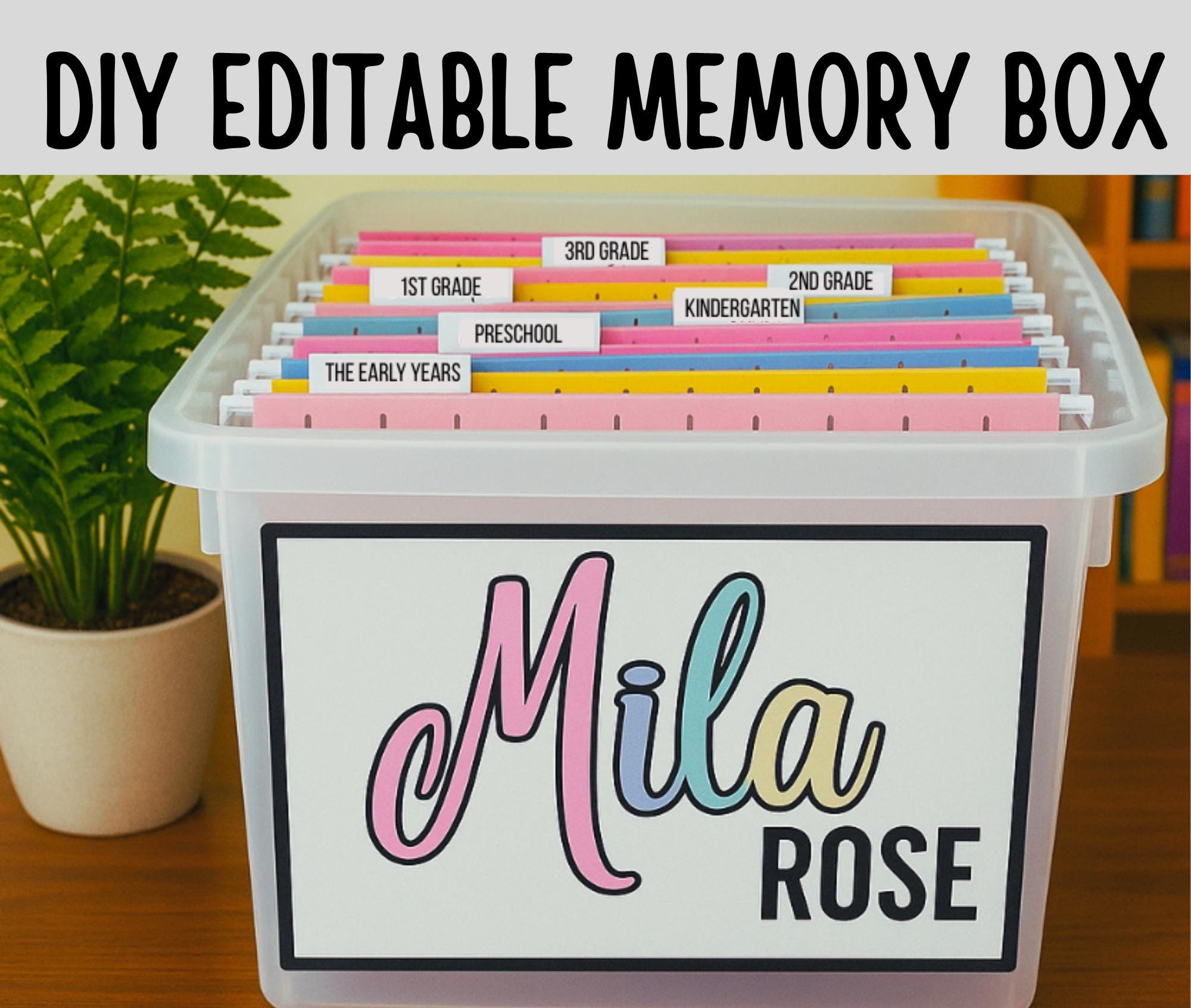 Editable School Memory Box: Printable File Folder Labels (digital ...