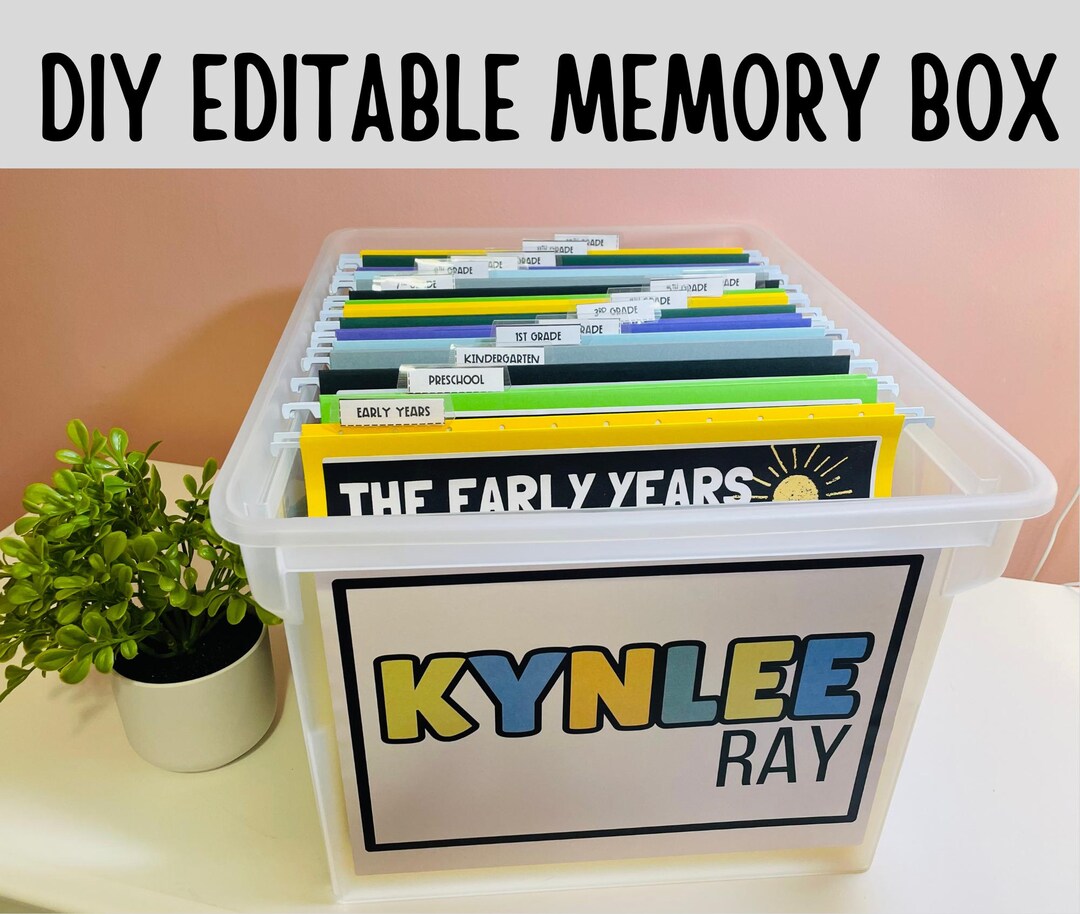 Editable School Memory Box Printable: Chalkboard Theme (digital ...