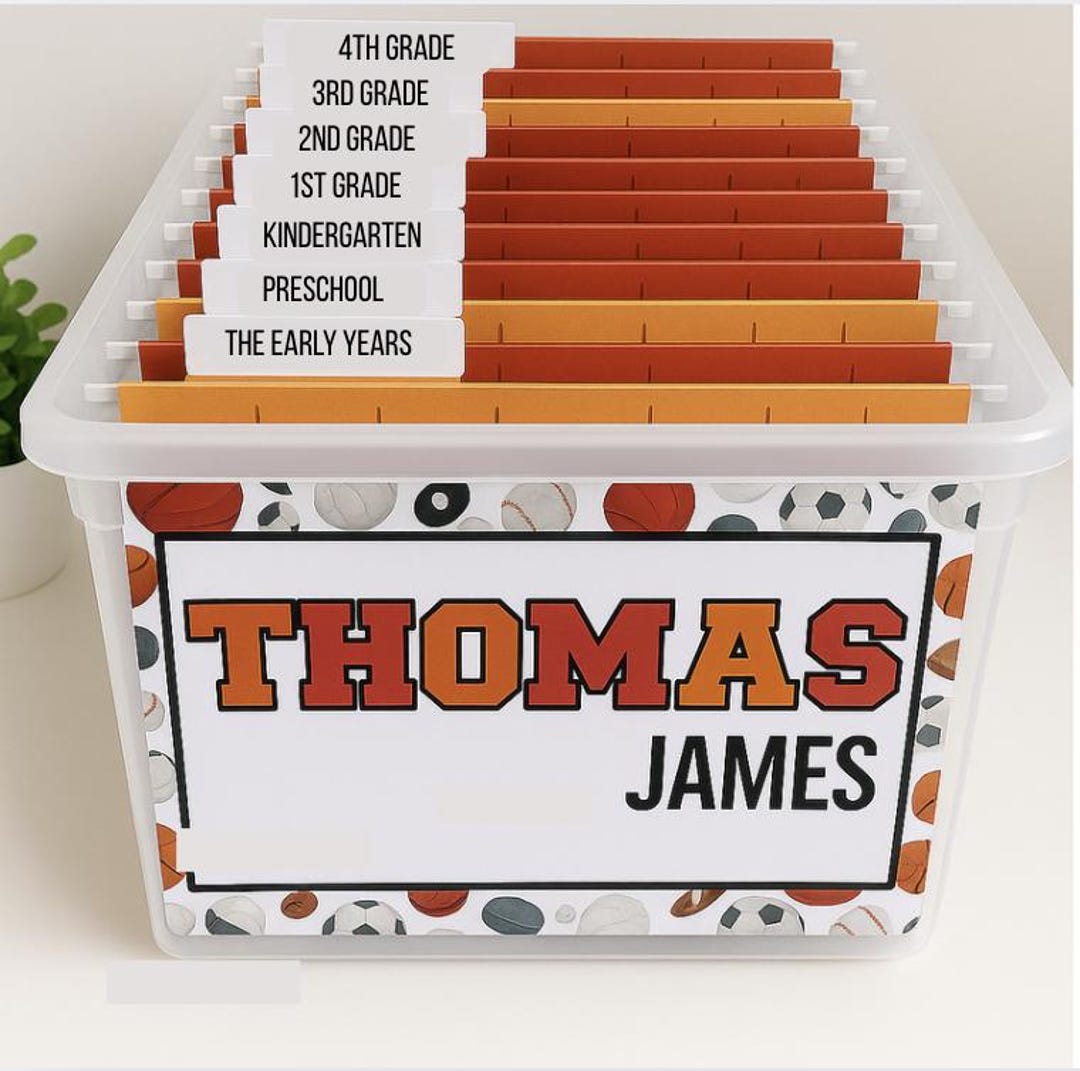 School Memory Box Kit: Printable File Folder Covers (digital Download ...