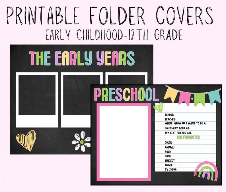 School Memory Box Kit: Printable File Folder Labels (digital Download ...