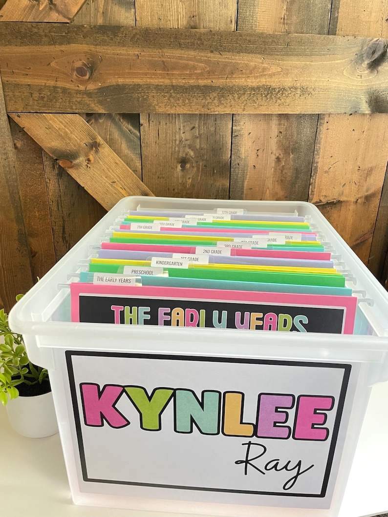 School Memory Box Kit: Printable File Folder Labels (digital Download ...