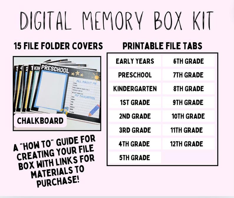 Instant Digital Download DIY Printable Milestone Kit School Work Bin ...