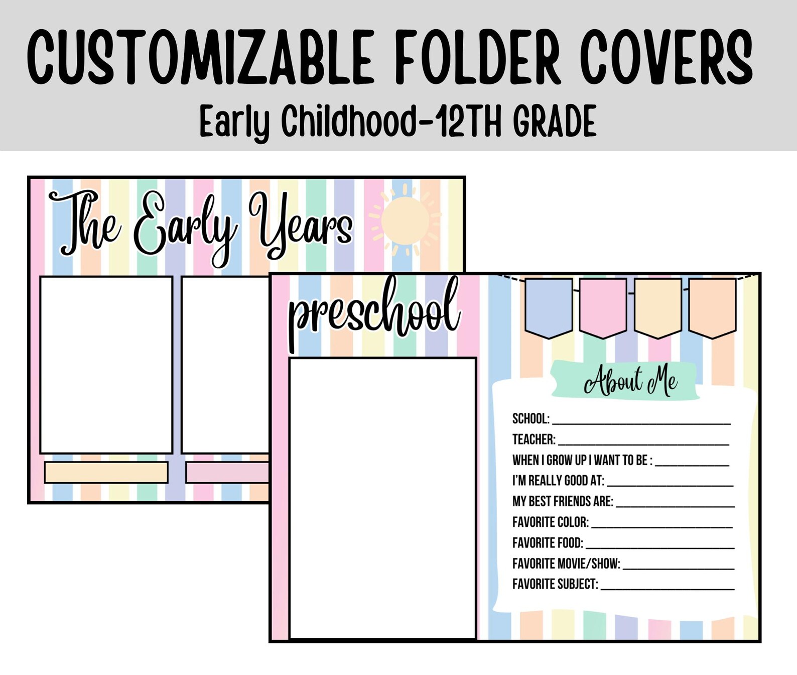 Editable School Memory Box: Printable File Folder Labels (digital ...
