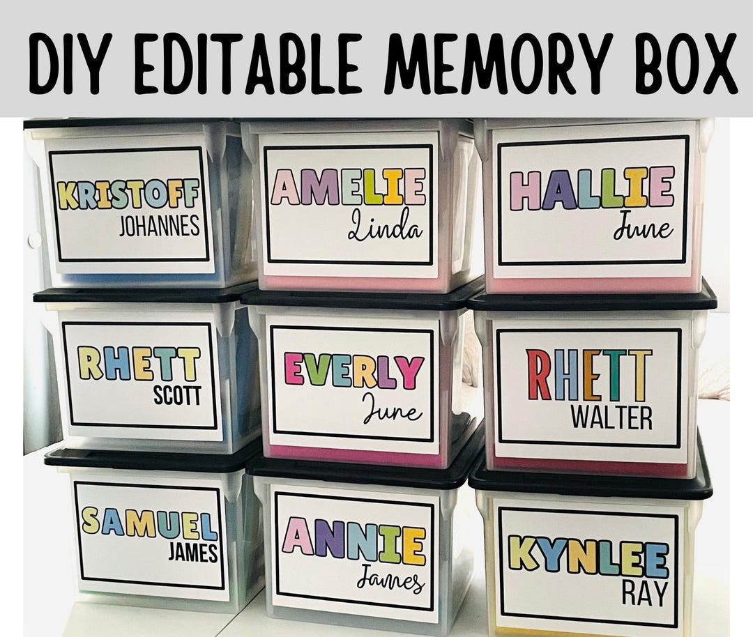 Custom Editable Printable School Memories Box | Milestone | School Work ...