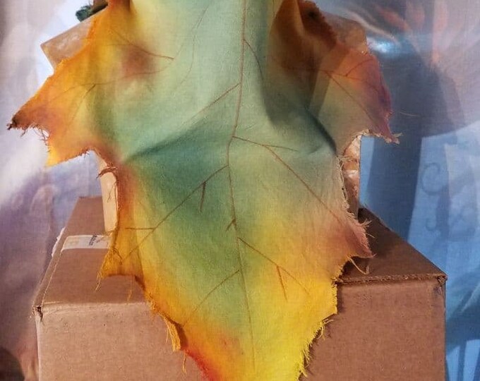Fabric Leaf Cloak With Leather Leaves and Fungi Details Hip Length ...