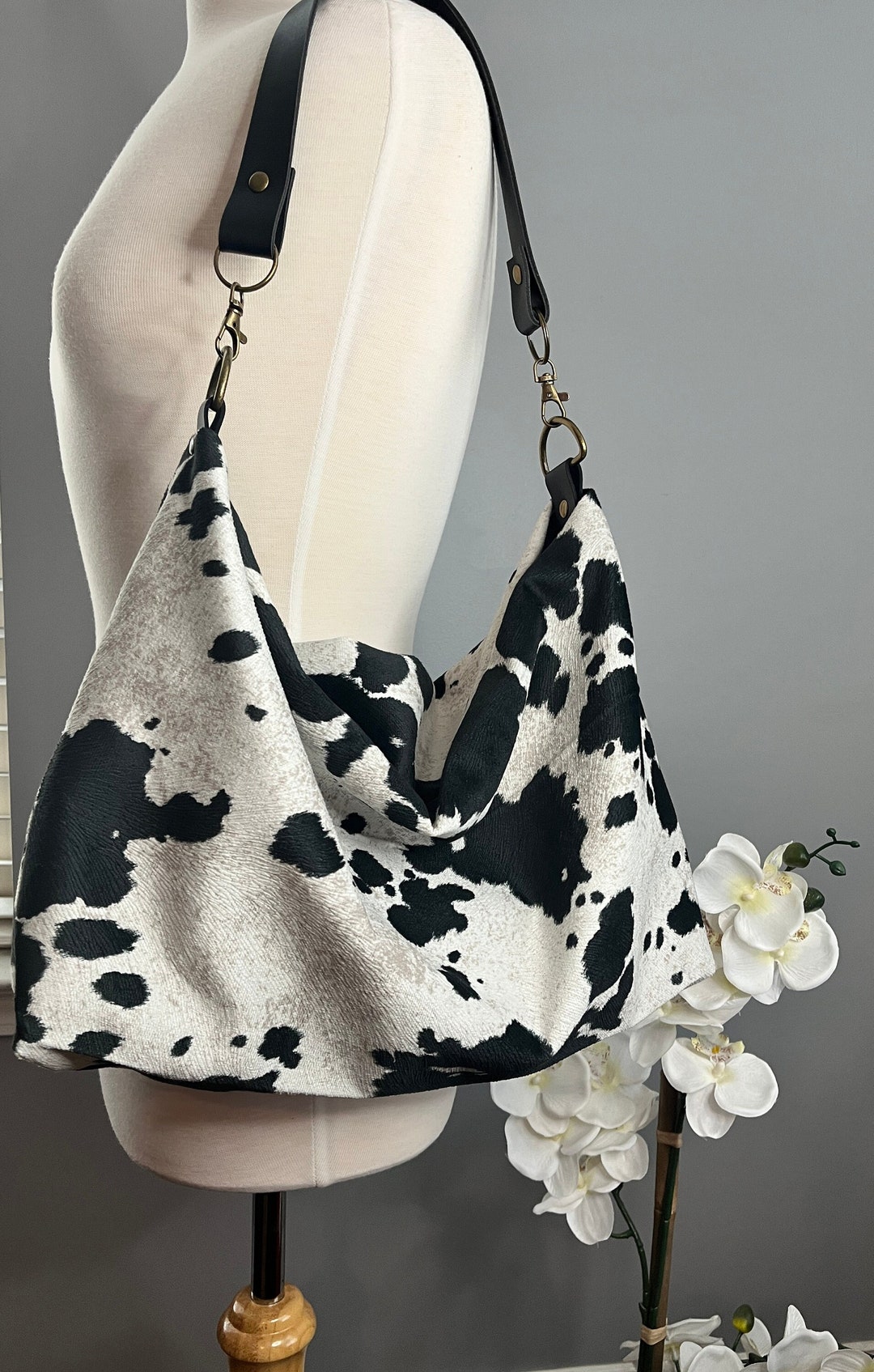 Cow Print Shoulder Bag Large Cow Print Tote Bag Oversized Cow Print Bag ...
